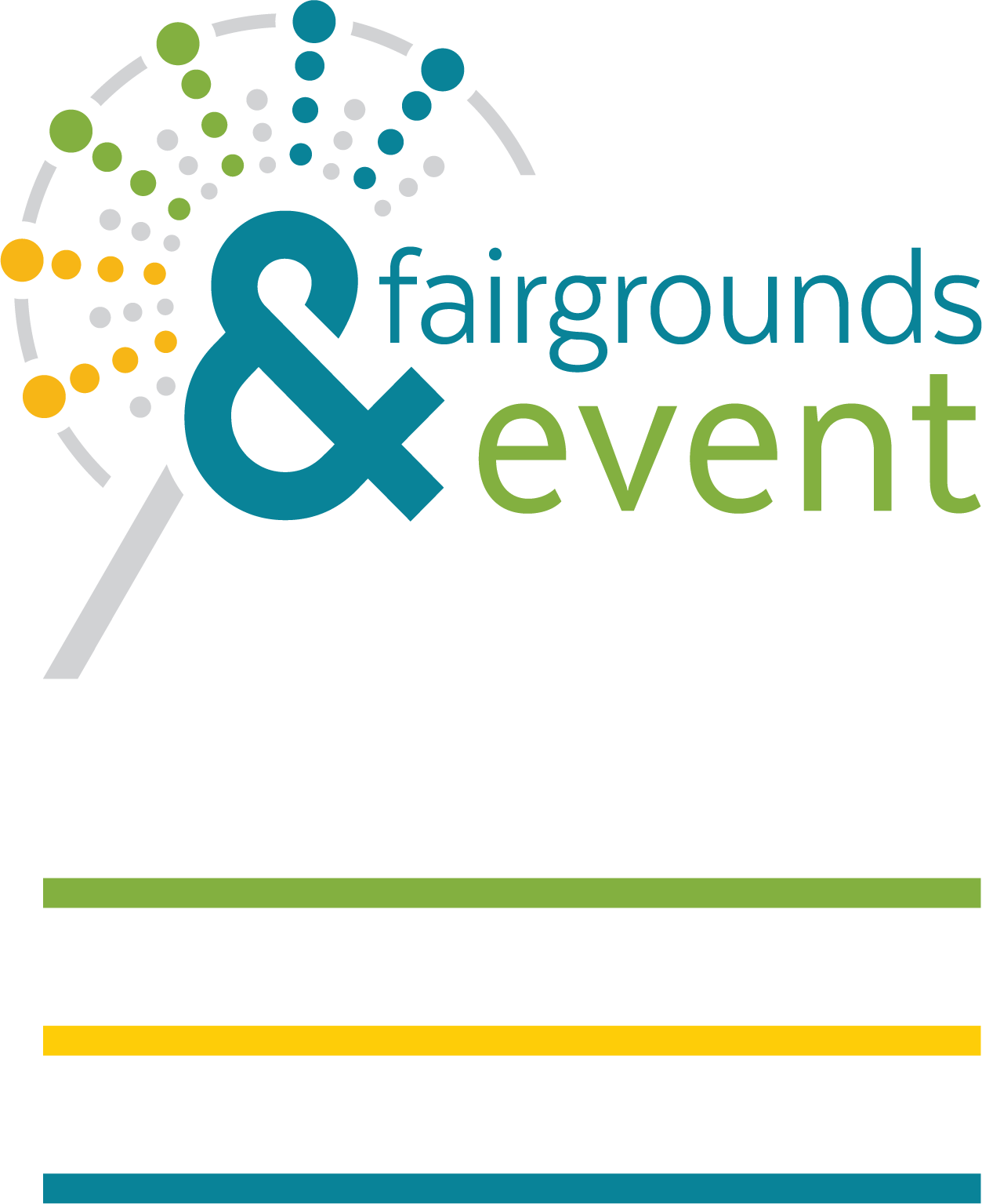 Fairgrounds & Event Center Logo - Color, vertical, white lettering (PNG)